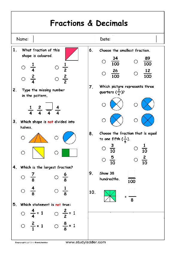 Fractions Problem Solving Studyladder Interactive Learning Games