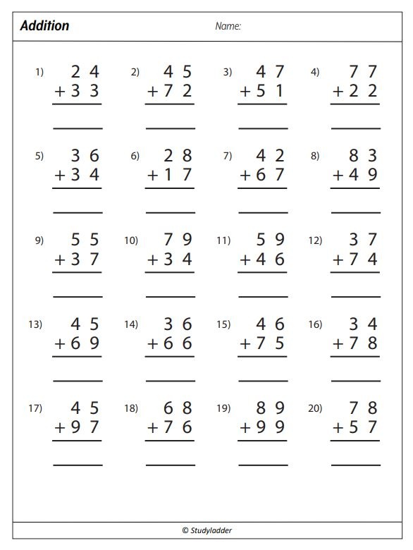 Adding Two Digit Numbers written Strategy Studyladder Interactive